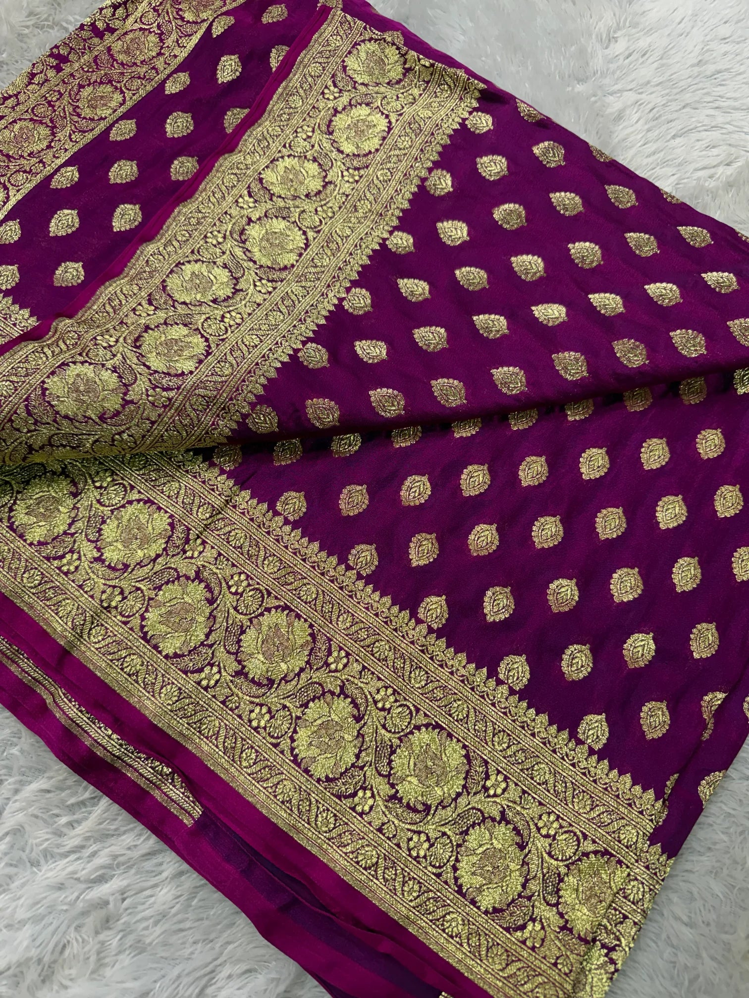 Premium Satin Silk Bridal Banarasi Saree – Unique Threads Sarees