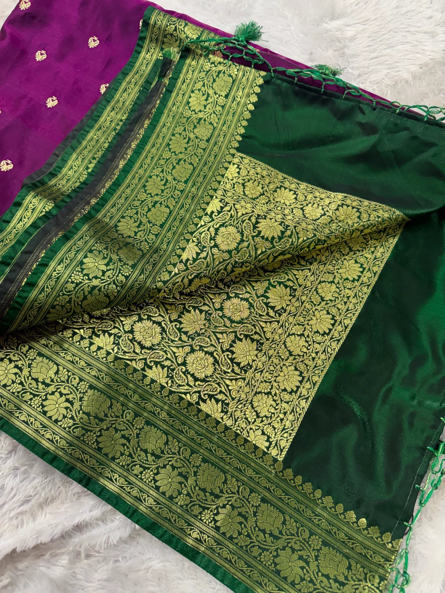 Premium Satin Silk Bridal Banarasi Saree – Unique Threads Sarees