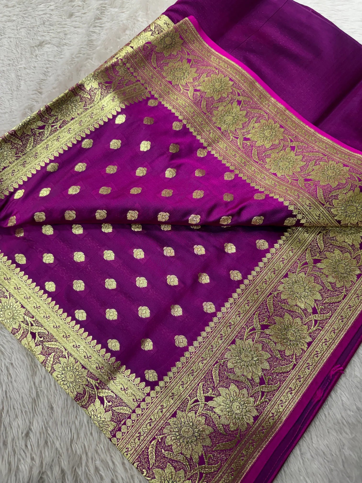 Premium Satin Silk Bridal Banarasi Saree – Unique Threads Sarees