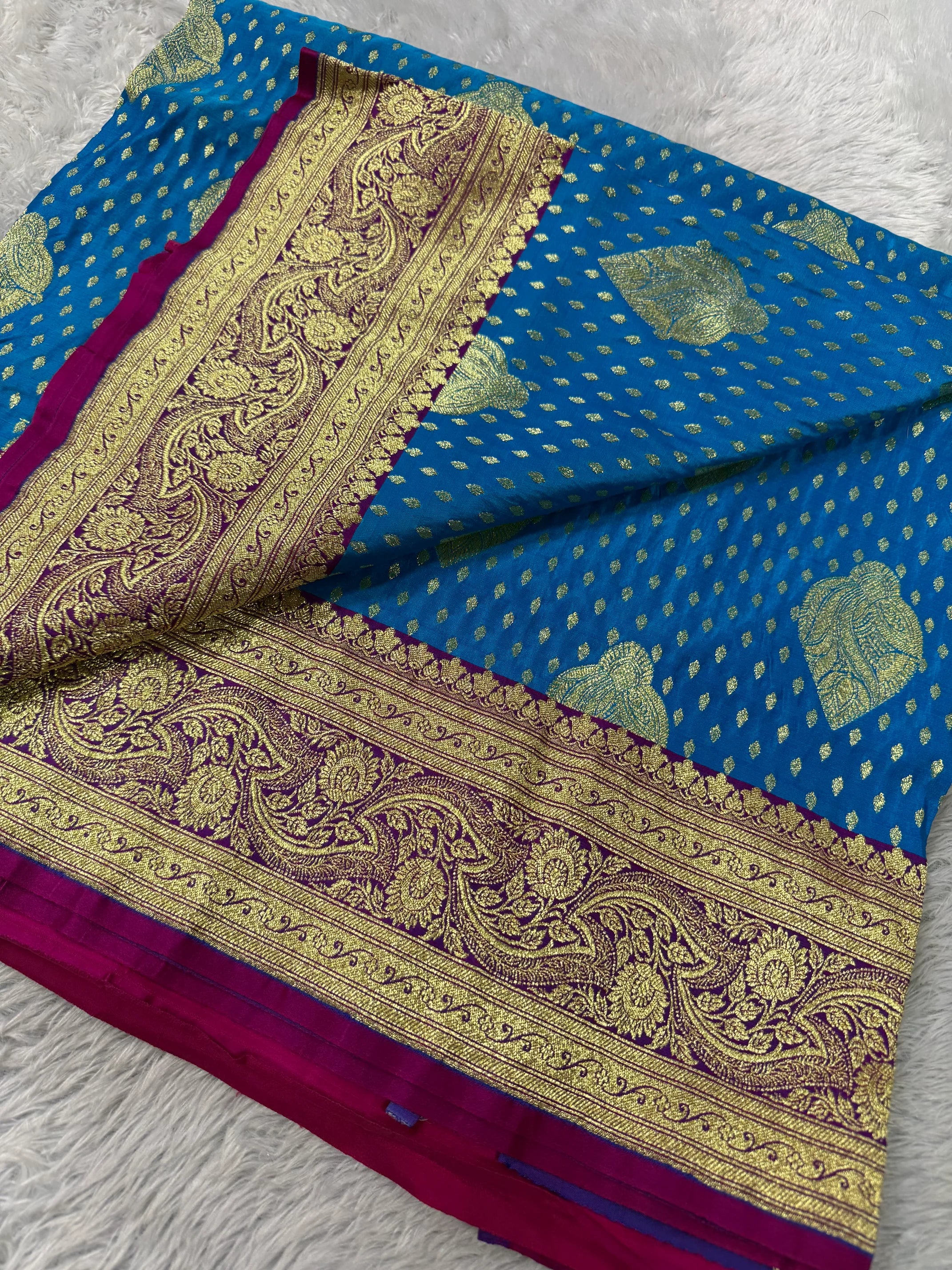 Premium Satin Silk Bridal Banarasi Saree – Unique Threads Sarees