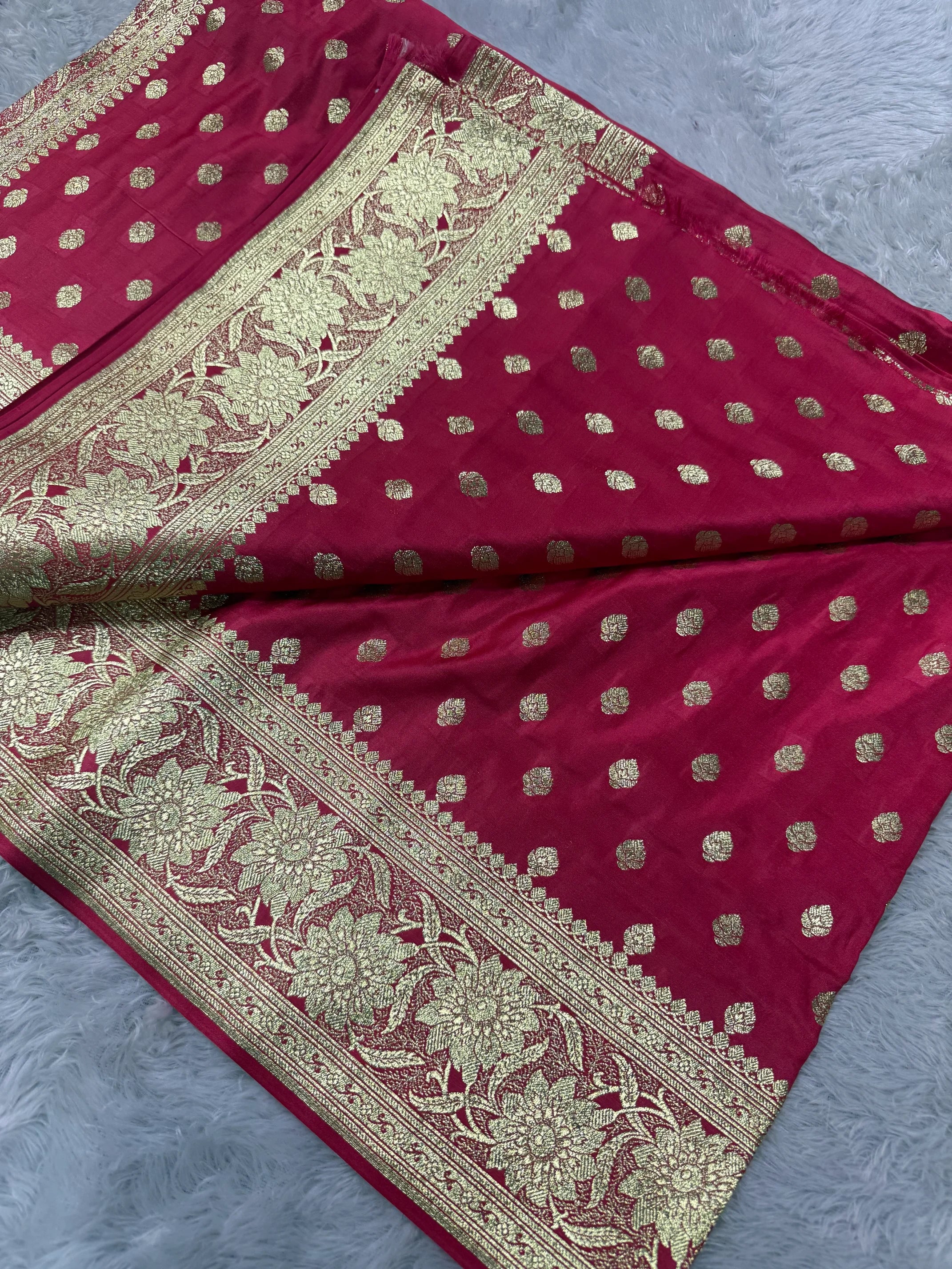 Premium Satin Silk Bridal Banarasi Saree – Unique Threads Sarees