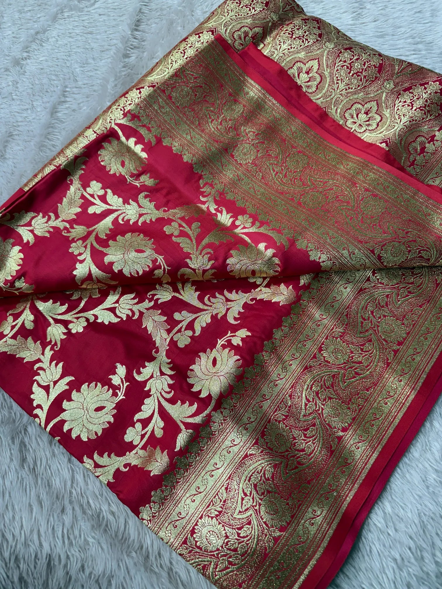 Premium Satin Silk Bridal Banarasi Saree – Unique Threads Sarees